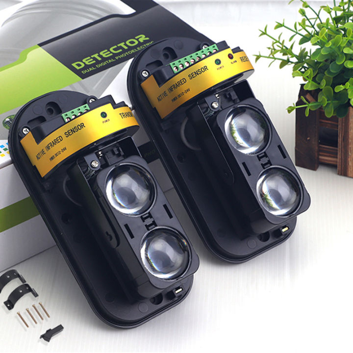 Relay Photoelectric Dual Beam Perimeter Fence Active Infrared IR Sensor Barrier Detector 1-150M ...