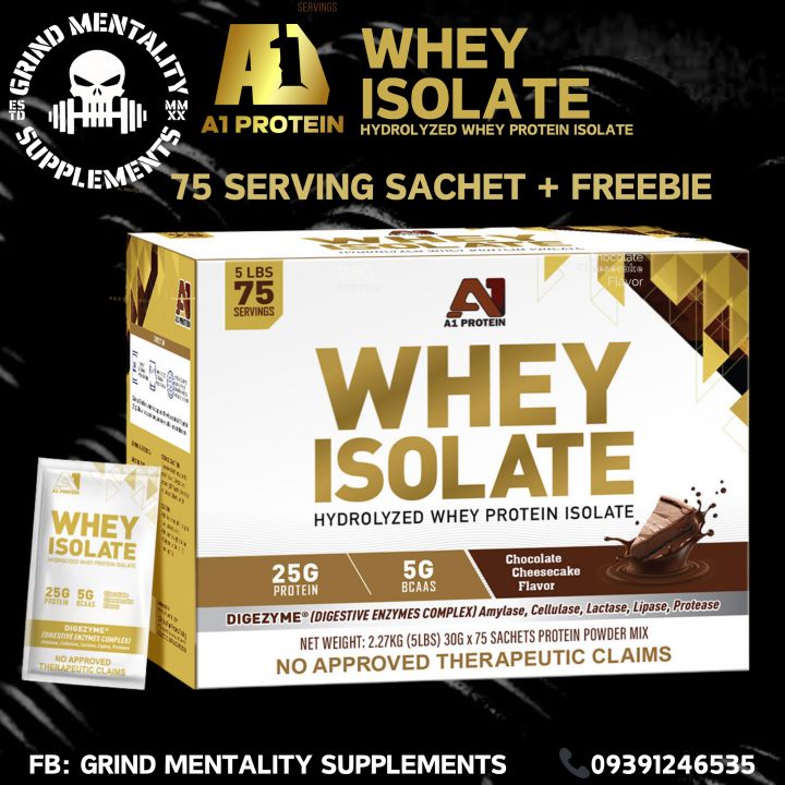 A1 PROTEIN WHEY ISOLATE 75 SERVING SACHETS WITH FREEBIES | Lazada PH