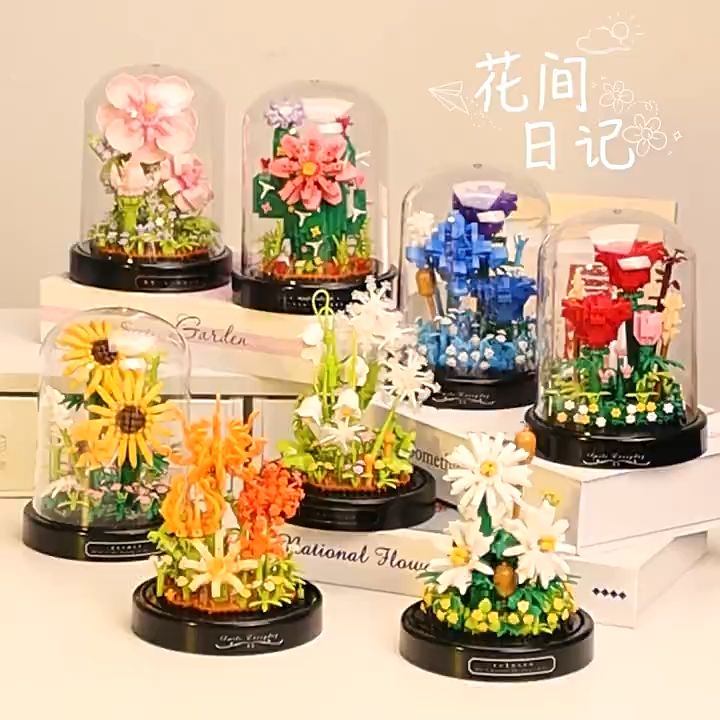 Mainan Bunga Buket Kotak Tampilan Untuk DIY Kreatif Untuk Dekorasi ...