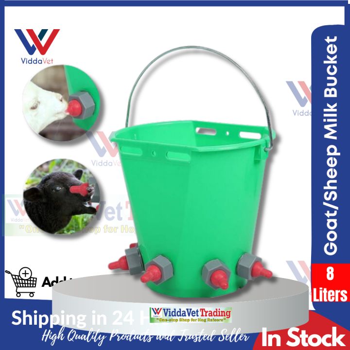 8L Goat milk bucket 5 nipples 8L Sheep milk feeding bucket 5 nipples ...