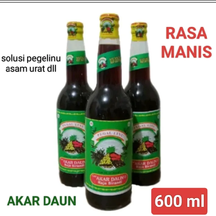 (COD) JAMU AKAR DAUN MANIS 600ml ASLI MANJUR KEMASAN BOTOL PLASTIK ...