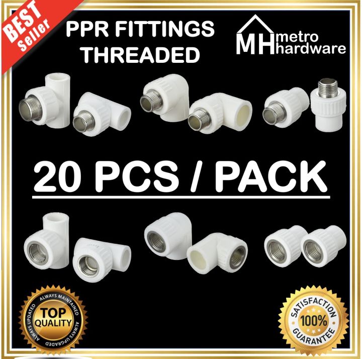 PPR White Fittings 1/2” (20mm) Male / Female Threaded Tee Adapter 20pcs ...