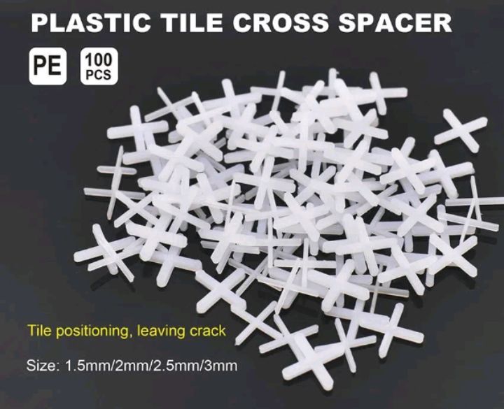 TILE SPACER 1MM, 1.5MM, 2MM, 2.5MM,3MM PLASTIC TILE CROSS SPACER PANG ...