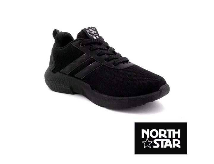 BATA NORTH STAR SEPATU SNEAKERS SEKOLAH UNISEX MODEL TALI FULL HITAM ...