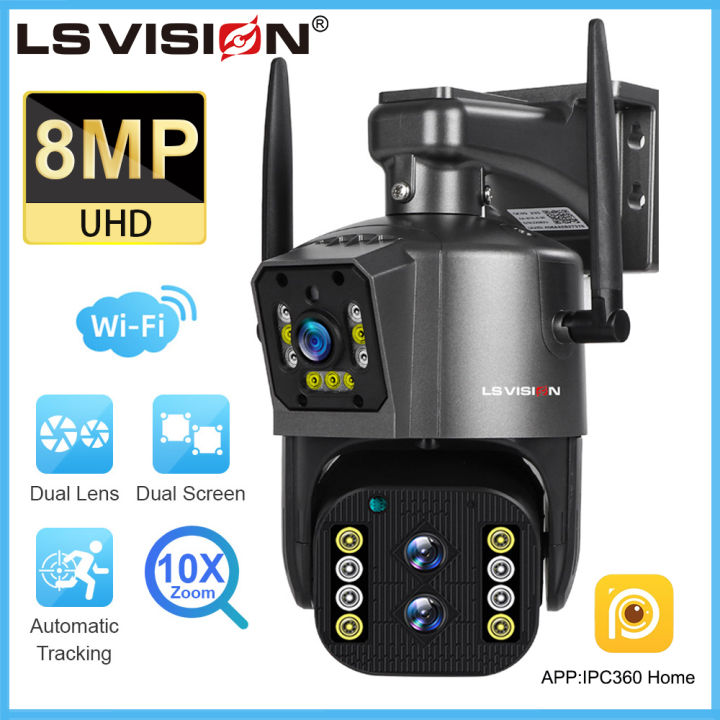 LS VISION 4K 8MP Dual Lens Security PTZ Camera 10X Optical Hybrid Zoom ...