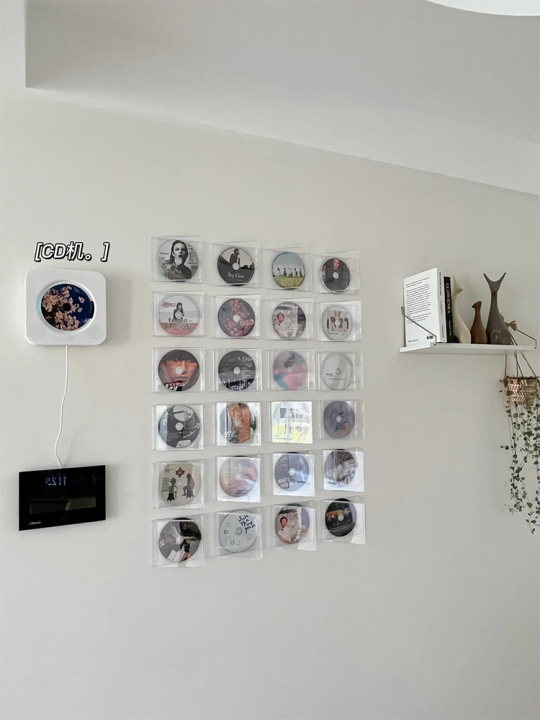 Acrylic CD Wall Album Storage Box Wall Hanging Disc DVD CD Disc Display ...