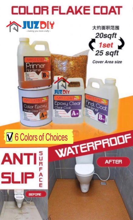 Full Set FREE RM15 PAINTING TOOLS # MR COAT DIY Anti Slip Flake ...