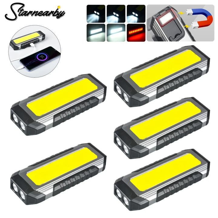 LED COB Emergency Flashlight TYPE-C Charging with Magnet Camping ...