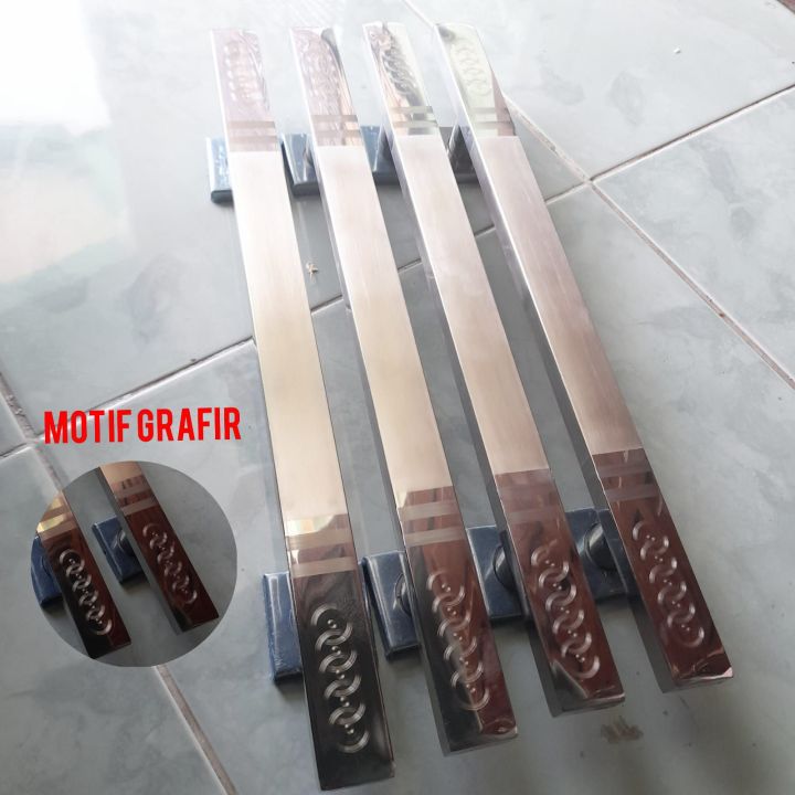 2 pasang 60cm HANDLE PINTU RUMAH STAINLESS / GAGANG PINTU RUMAH MOTIF ...