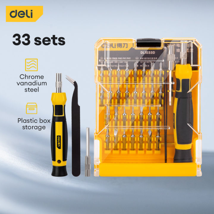 Deli 33Pcs Fastening Tools Screwdriver Screwdriver Set DL1033D | Lazada PH