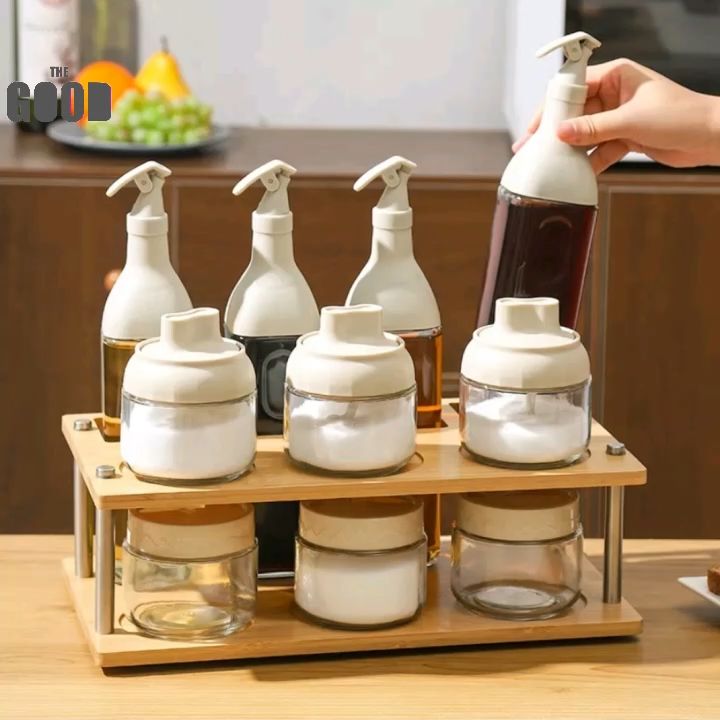 Fashion Kitchen Condiments Bottle Set Glass Oil Bottle Seasoning Bottle ...