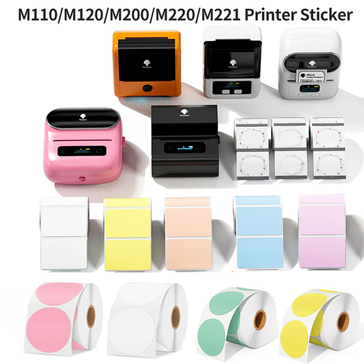 Square Label for M110/M200/M220 Printer Multi-Purpose Self-Adhesive Printable Sticker Label for ...