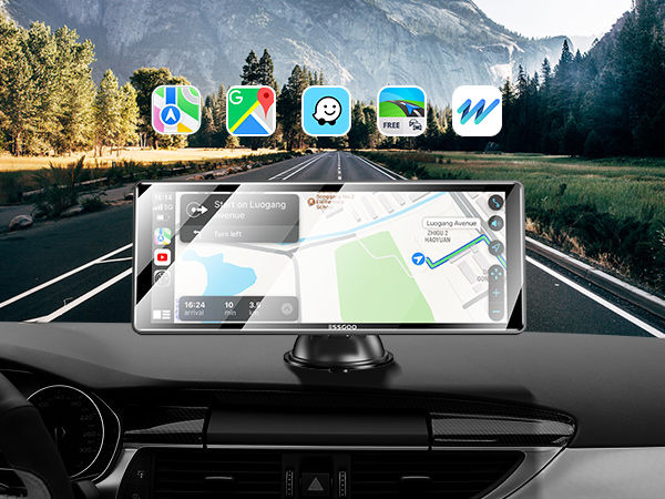 ESSGOO 10.26" INCH Portable Car Player Carplay Android Auto Bluetooth ...