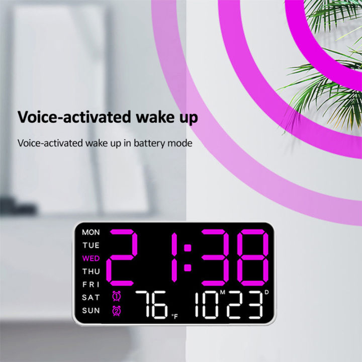 10-Inch Borderless Digital Clock Versatile Hanging Dual Purpose Design ...