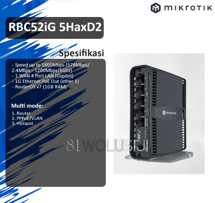 Mikrotik RBC52iG 5HaxD2HaxD TC hAP ax2 Wireless AX 1800Mbps WIFI 6 | Lazada Indonesia
