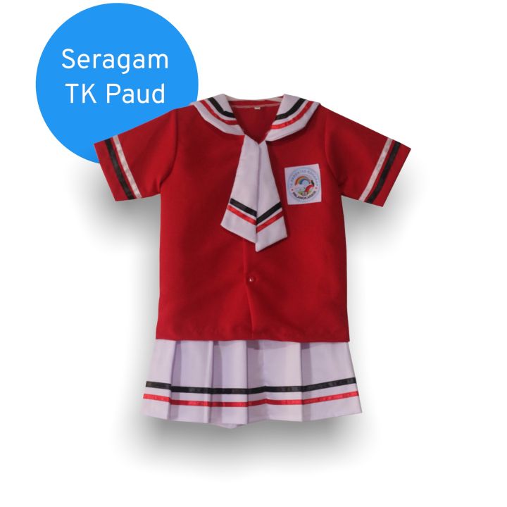 SERAGAM TK PAUD GAYA KOREA MERAH PUTIH PUTRI | Lazada Indonesia