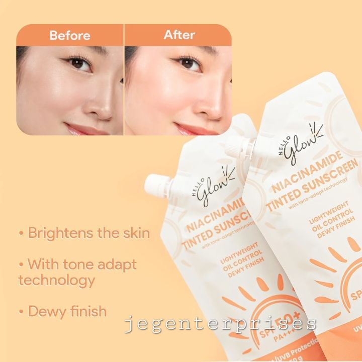 HELLO GLOW NIACINAMIDE TINTED SUNSCREEN SPF50 + PA+ | Lazada PH