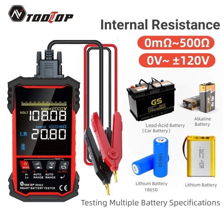 TOOLTOP Lithium Battery Internal Resistance Tester 18650 Internal ...
