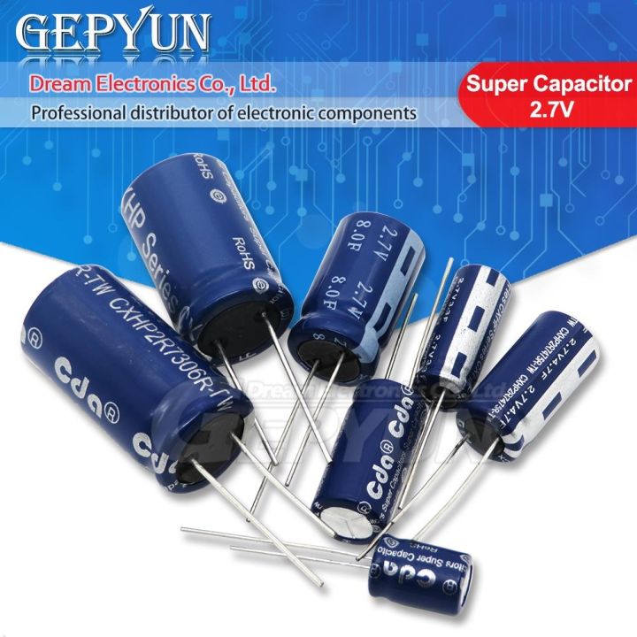 2PCS super capacitor farad capacitor 2.7V 2F 3.3F 4F 4.7F 5F 6F 7F 8F ...