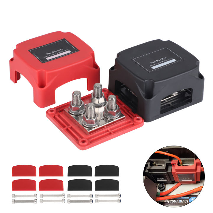 สําหรับ Auto RV Marine รถบรรทุก Heavy Duty 400A 48V Bus Bar ทองแดงชุบดีบุก Power Distribution ...