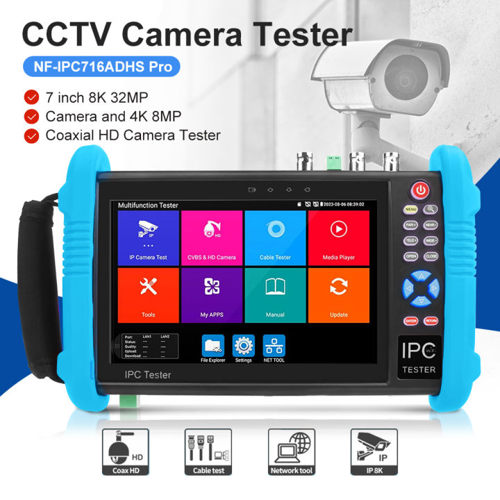 Noyafa 7inch CCTV IPC Tester 8MP AHD CVI TVI SDI Camera Tester VGA HDMI ...