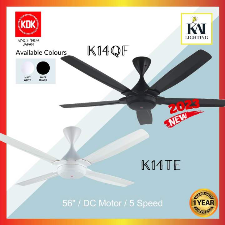 KDK NEW SERIES K14QF-DG / K14QF-WT / K14TE-DG / K14TE-WT ~ KDK 56"/140cm DC4 SERIES 4-BLADE ...