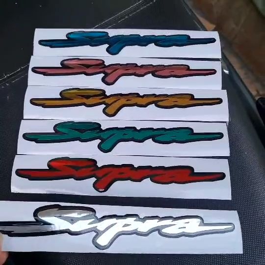 Stiker SUPRA Stiker SUPRA chrome premium panjang 18 cm stiker emblem ...