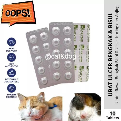 ubat bengkak/ulcer/bisul/tahan sakit untuk Kucing dan Anjing 10s | Lazada
