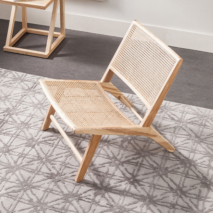 Scandinavian Solid Wood Rattan Chair Recliner Designer Modern ...