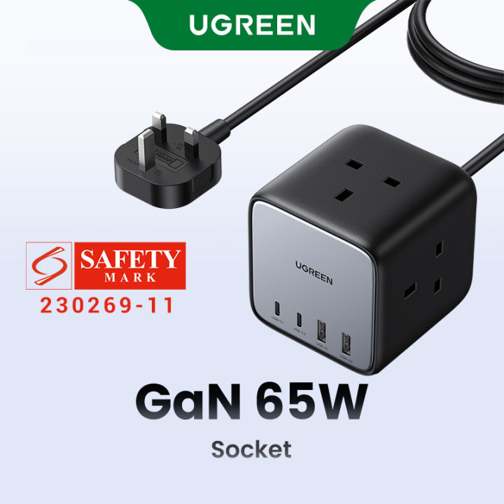 UGREEN GaN Power Socket, 1.8M Cable DigiNest Pro 65W USB C Charging ...