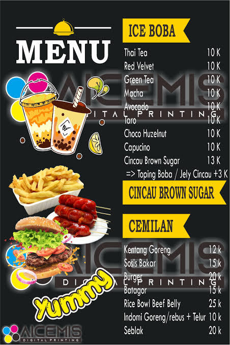 jasa print Desain menu makanan dan minuman | Lazada Indonesia