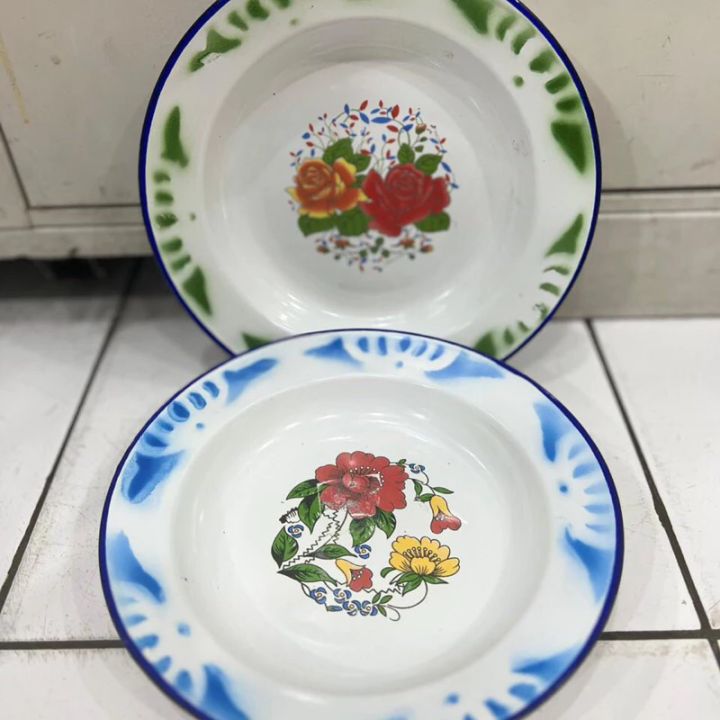 0PIRING SENG 20CM PIRING MAKAN PLAT BESAR PIRING ENAMEL WARNA PRINTING ...