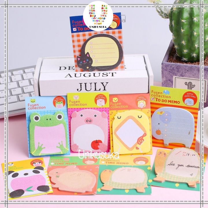 [UNIKUSUKA] STICKY NOTES ANIMAL / STICKY NOTE MOTIF HEWAN LUCU KERTAS ...