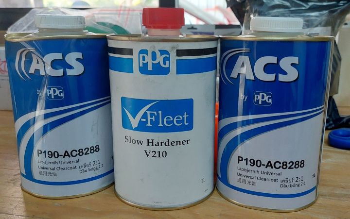 PPG HIGH SOLID CLEAR COAT 3LITER SET (2liters clear 1 liter hardener ...