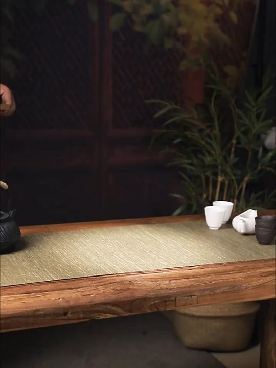 Retro Square Tea Set ถาดชาแห้งสไตล์จีน ถาดขนมขบเคี้ยวไม้เนื้อแข็ง ถาด ...