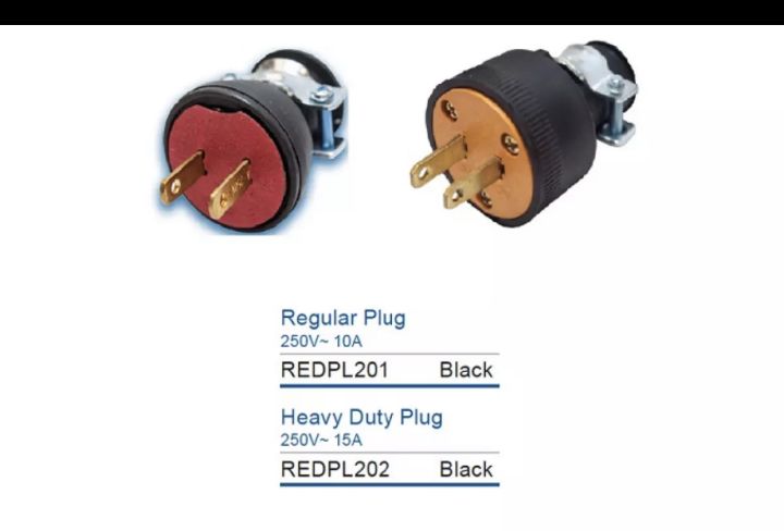 ROYU regular rubber plug 250V~10A, Heavy duty plug 250V~15A | Lazada PH