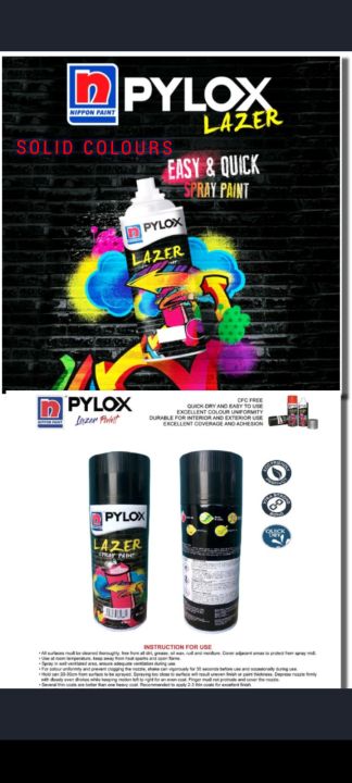 PYLOX LAZER NIPPON SPRAY PAINT ORIGINAL SOLID COLOURS PANG SPRAY SA ...