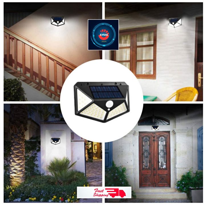 100 LED Lampu Solar Pengesan Pergerakan Outdoor Solar Motion Sensor ...