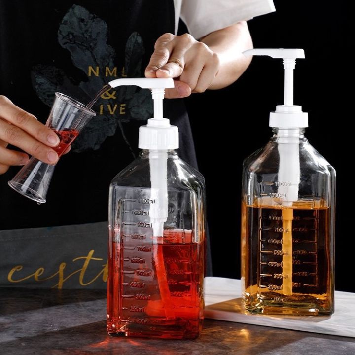 Bình bơm đường, siro nhựa thủy tinh có vòi Pump dung tích 1100-1600ml | Lazada.vn