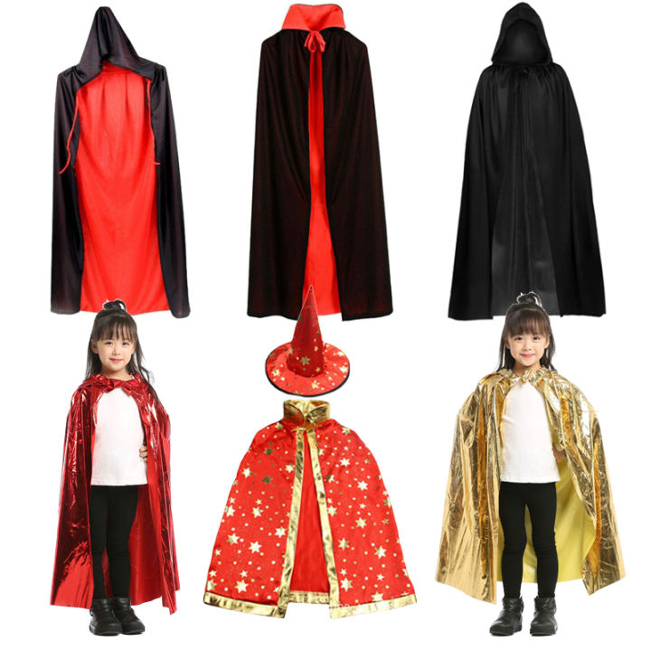 Halloween Adult Performance Costume Vampire Cape Double Layer Red Black ...