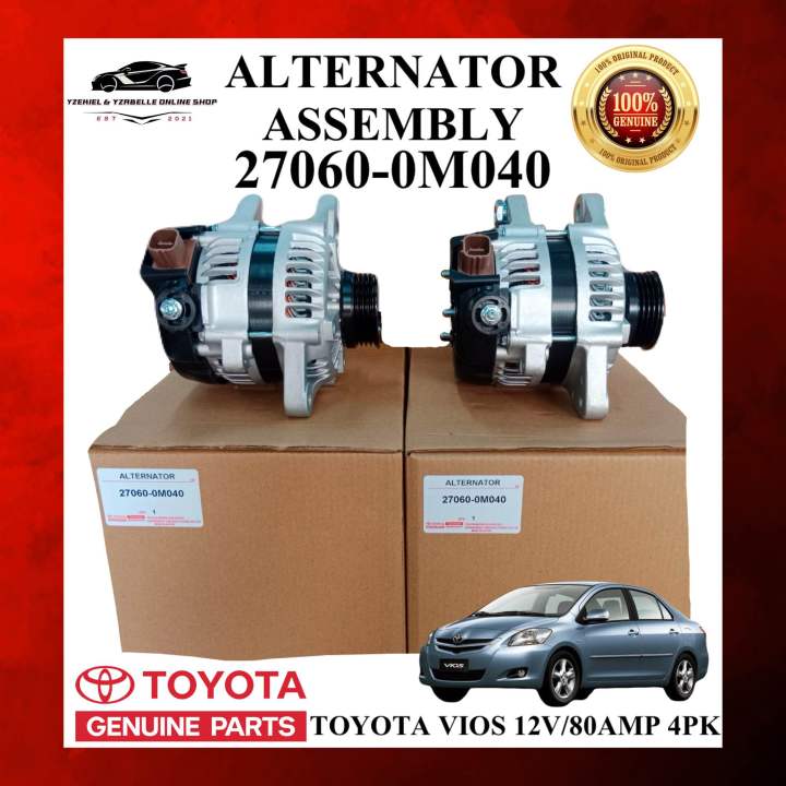 ALTERNATOR ASSEMBLY TOYOTA VIOS 12V/80AMP 4PK (27060-0M040) “TOYOTA ...