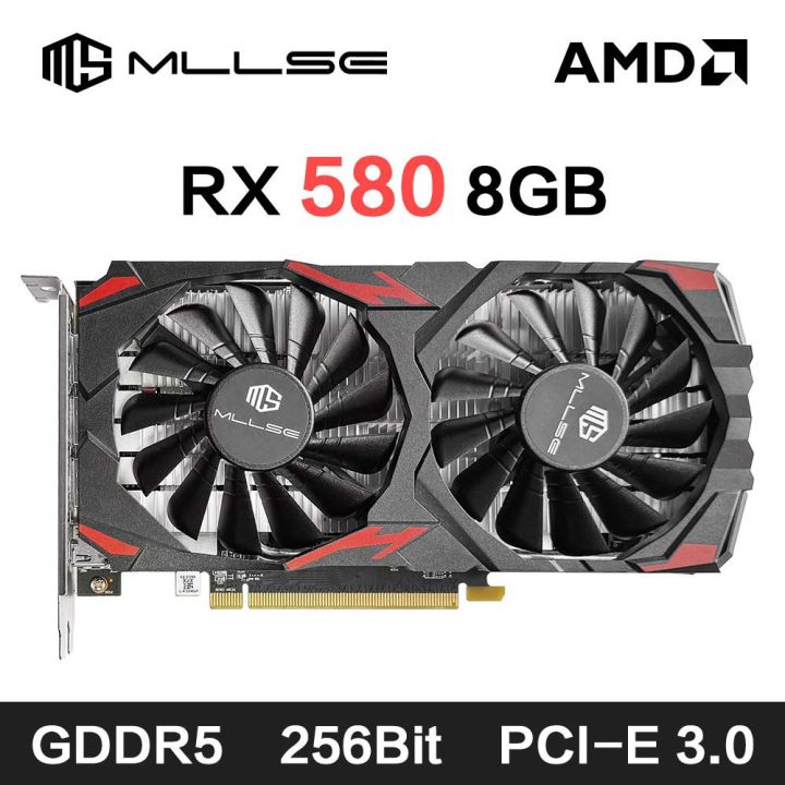 MLLSE AMD RX 580 8GB 2048SP Gaming Graphics Card GDDR5 256Bit PCI-E 3.0 ...