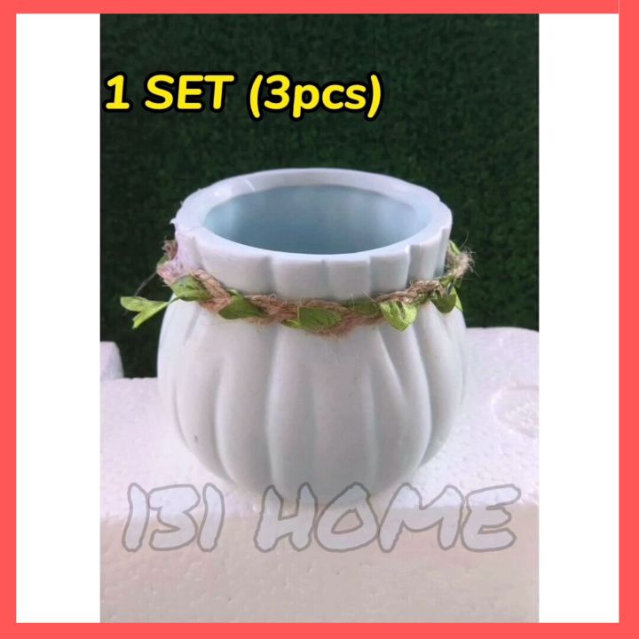 Pasu Bunga Lingkaran Flower Pots With Wreath for Succulents/Cactus ...