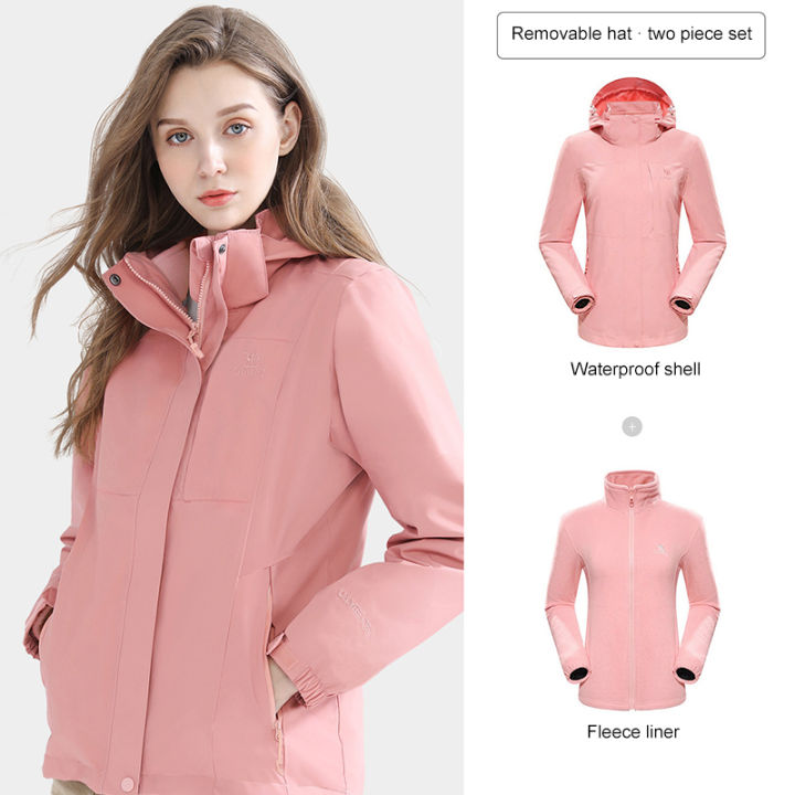 Camel Outdoor Women's Waterproof Hiking Jacket Female 3-in-1 Detachable ...