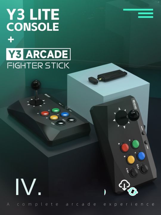 DATA FROG Y3 Arcade Retro Video Game Stick with Joystick Wireless ...