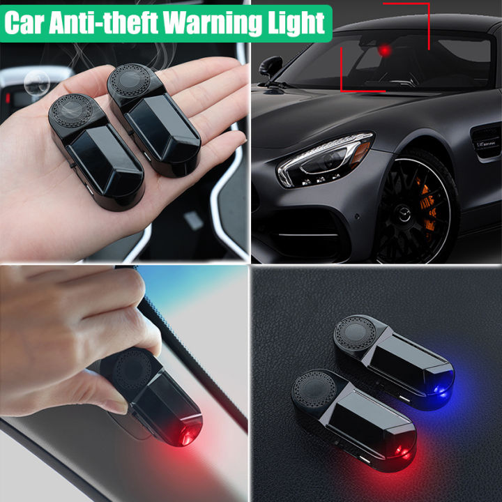 2 In 1 Car Led Solar Powered Fake Security Light Simulated Dummy Alarm