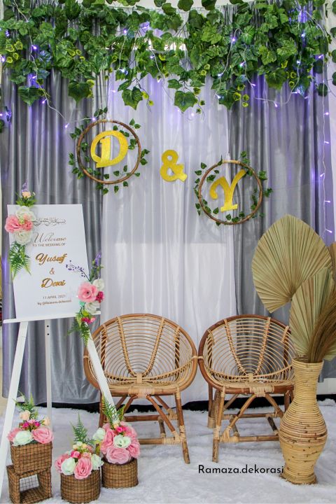 dekorasi lamaran backdrop VARIASI/ lamaran/ nikah/ wedding/ | Lazada ...