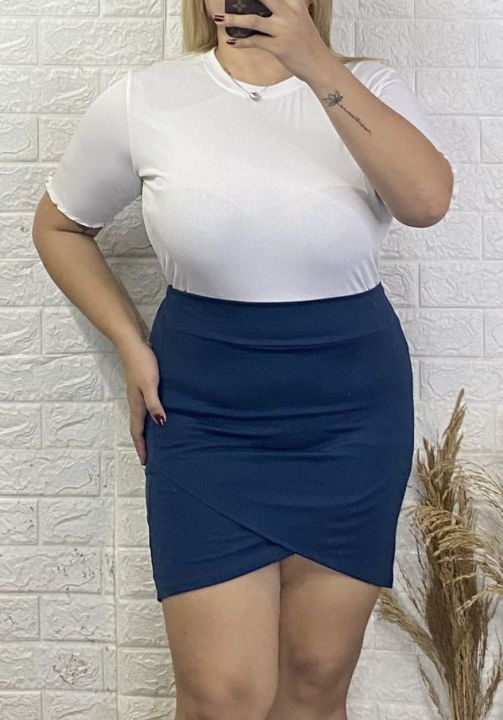 Plus Size Sarah Overlap Skirt (32-38 Waistline) | Lazada PH