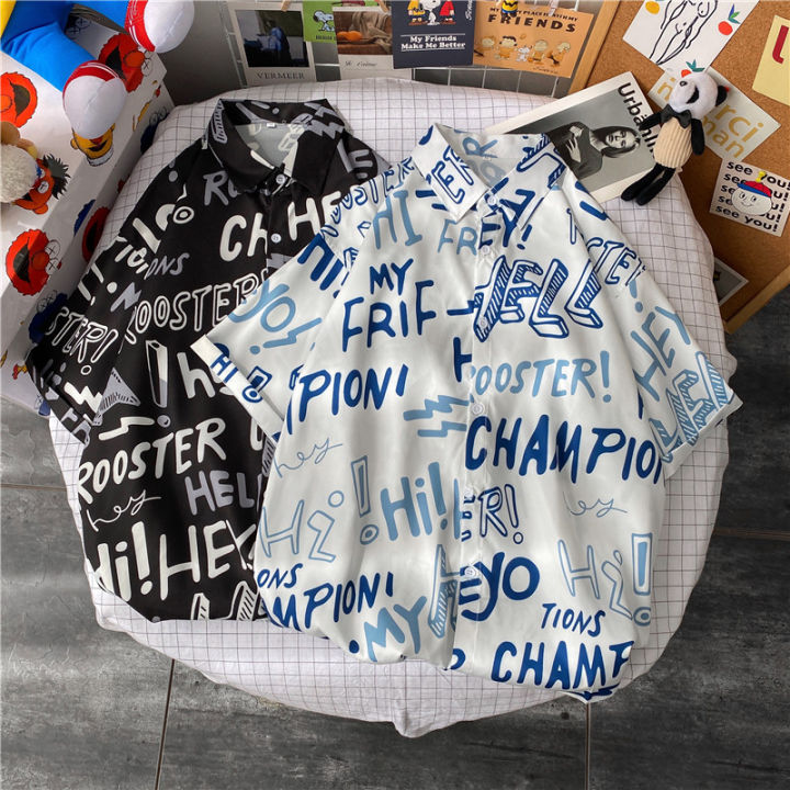 Panthepack【L-3XL】Short floral Hawaiian cotton polo#fashion#couple# ...