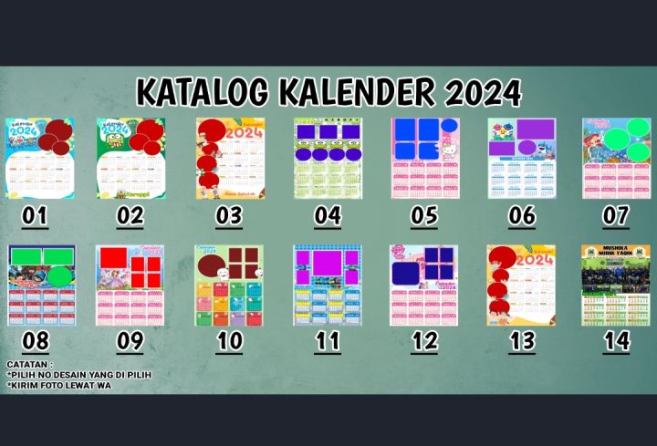 CETAK KALENDER CUSTOM/KALENDER 2024/KALENDER KARAKTER BEBAS | Lazada ...